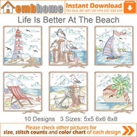 Summer Machine Embroidery Designs Beach Applique Embroidery With Sun ...