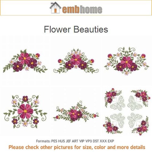 Fluttering Fancy Machine Embroidery Designs Pack Instant - Etsy