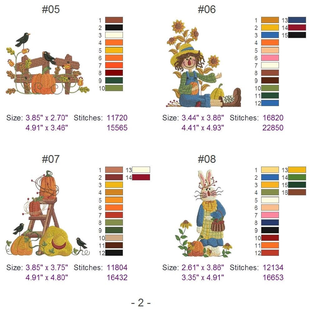 Country Autumn Scene Machine Embroidery Designs Pack Instant Download ...