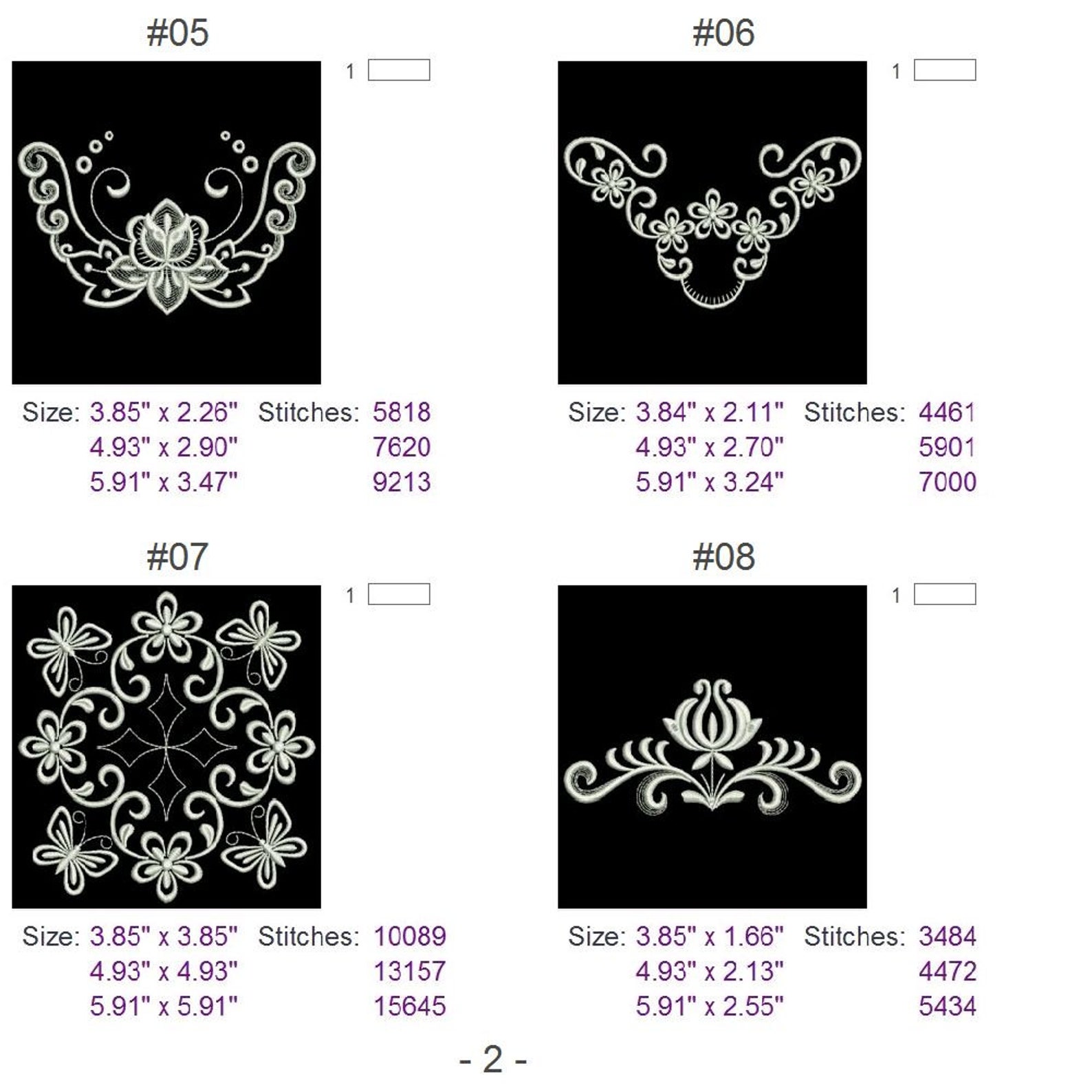 White Work Elegance Machine Embroidery Designs Instant - Etsy