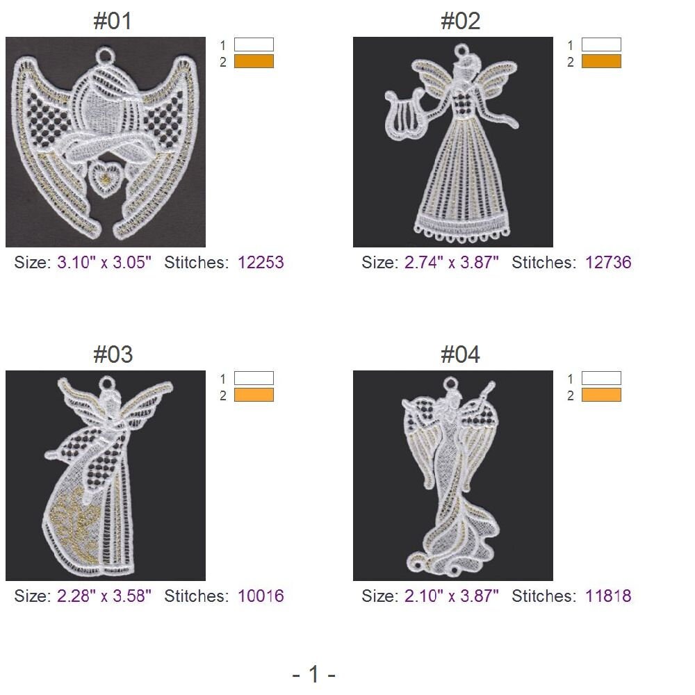 FSL Golden Angels Free Standing Lace Machine Embroidery - Etsy