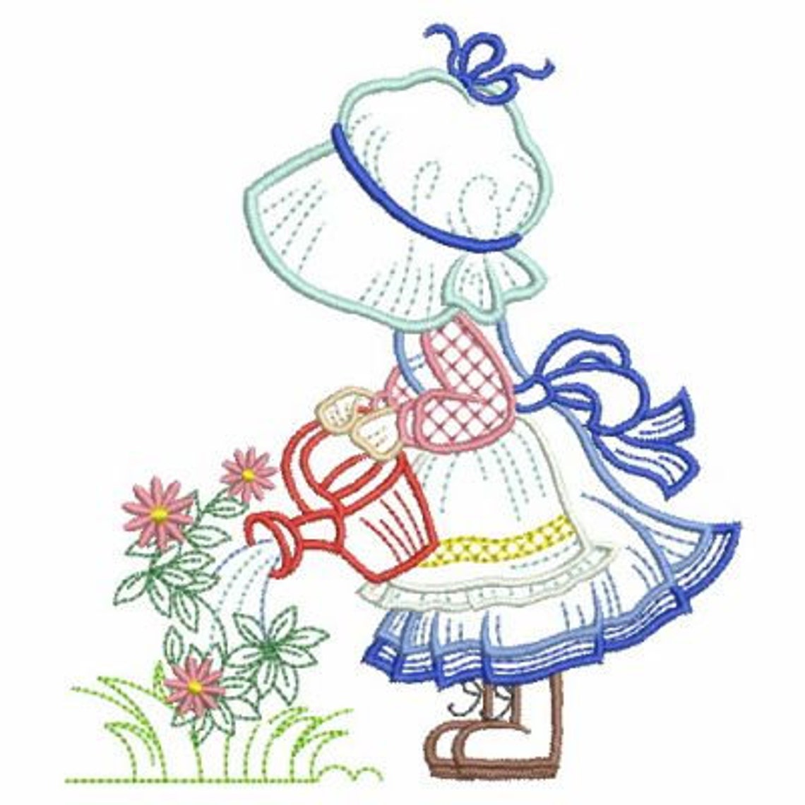 Spring Sunbonnet Sue Embroidery Designs Instant Download 4x4 | Etsy