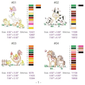 On the Farm Machine Embroidery Designs Pack Instant Download 5x5 6x6 ...