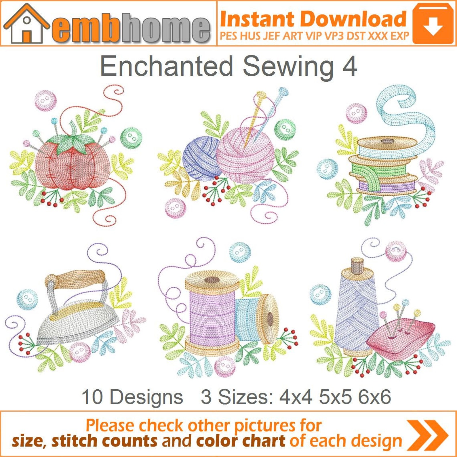 Enchanted Sewing Machine Embroidery Designs Pack Instant - Etsy