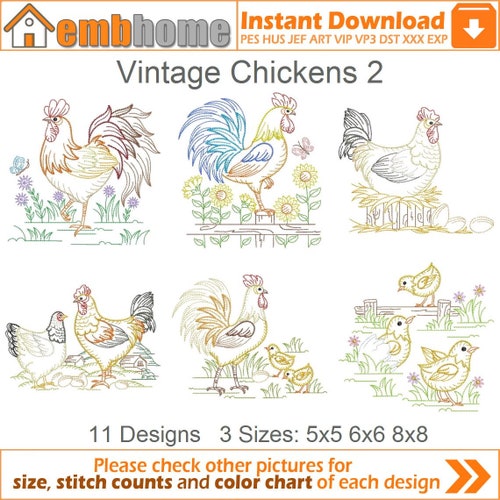 Vintage Farm Life Machine Embroidery Designs Instant Download - Etsy