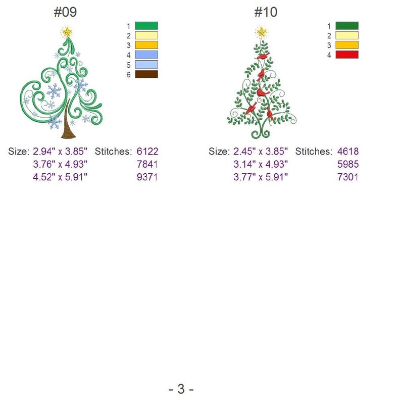 Christmas Trees Machine Embroidery Designs Instant Download 4x4 5x5 6x6 ...