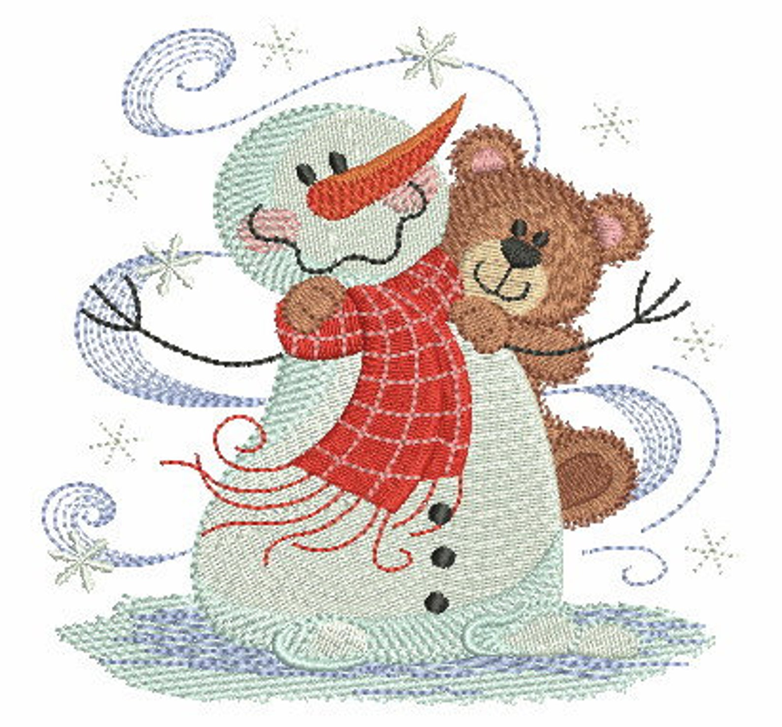 Snowmen and Friends Machine Embroidery Designs Instant Download 4x4 5x5 ...
