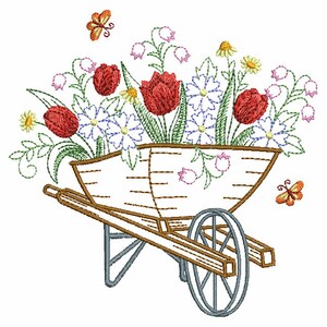 Vintage Floral Cart Machine Embroidery Designs Pack Instant Download ...