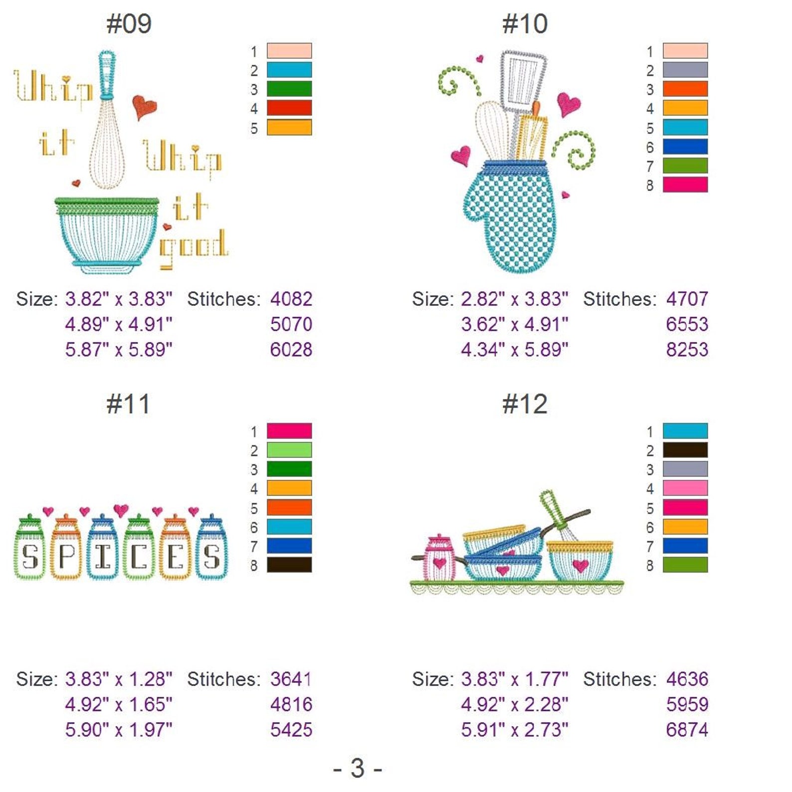 Kitchen Utensils Cooking Tools Machine Embroidery Designs Instant ...