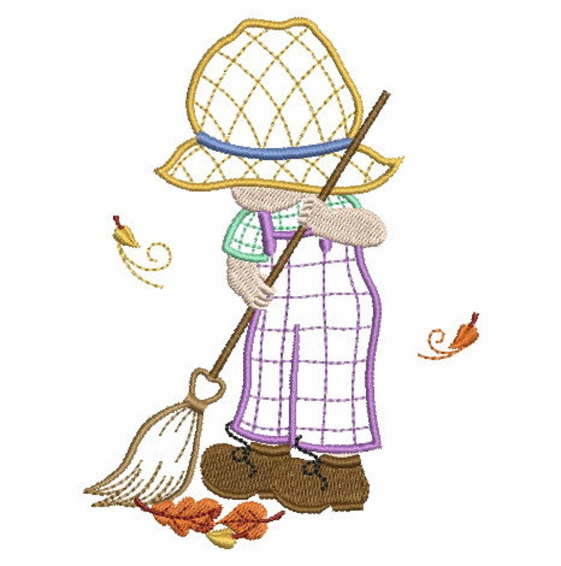 Autumn Sunbonnet Sam Machine Embroidery Designs Pack Instant - Etsy