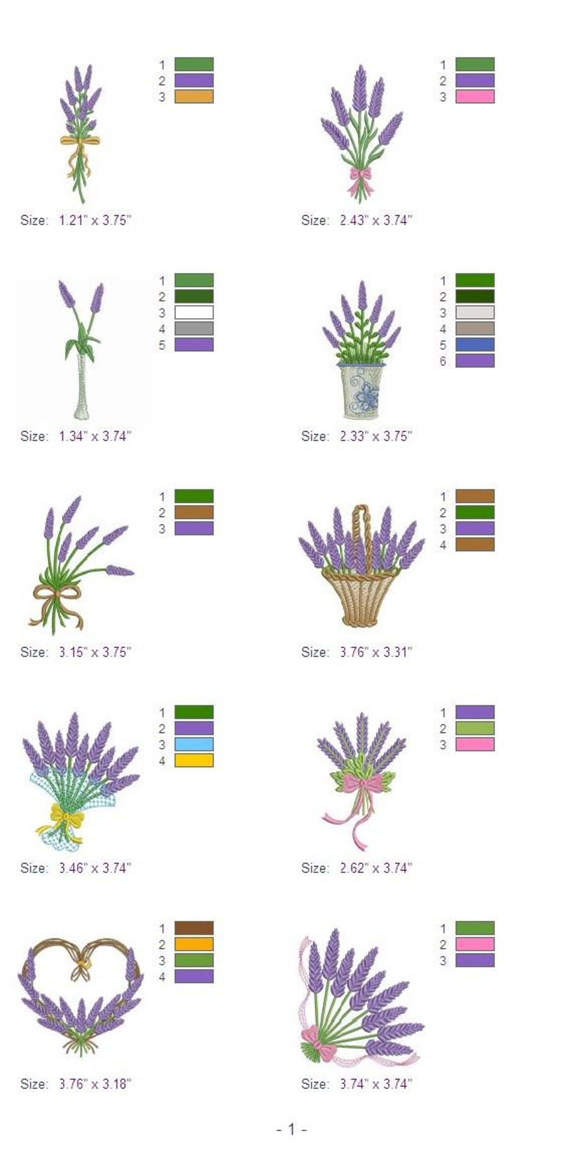 Lavender Flowers Machine Embroidery Designs Instant Download - Etsy