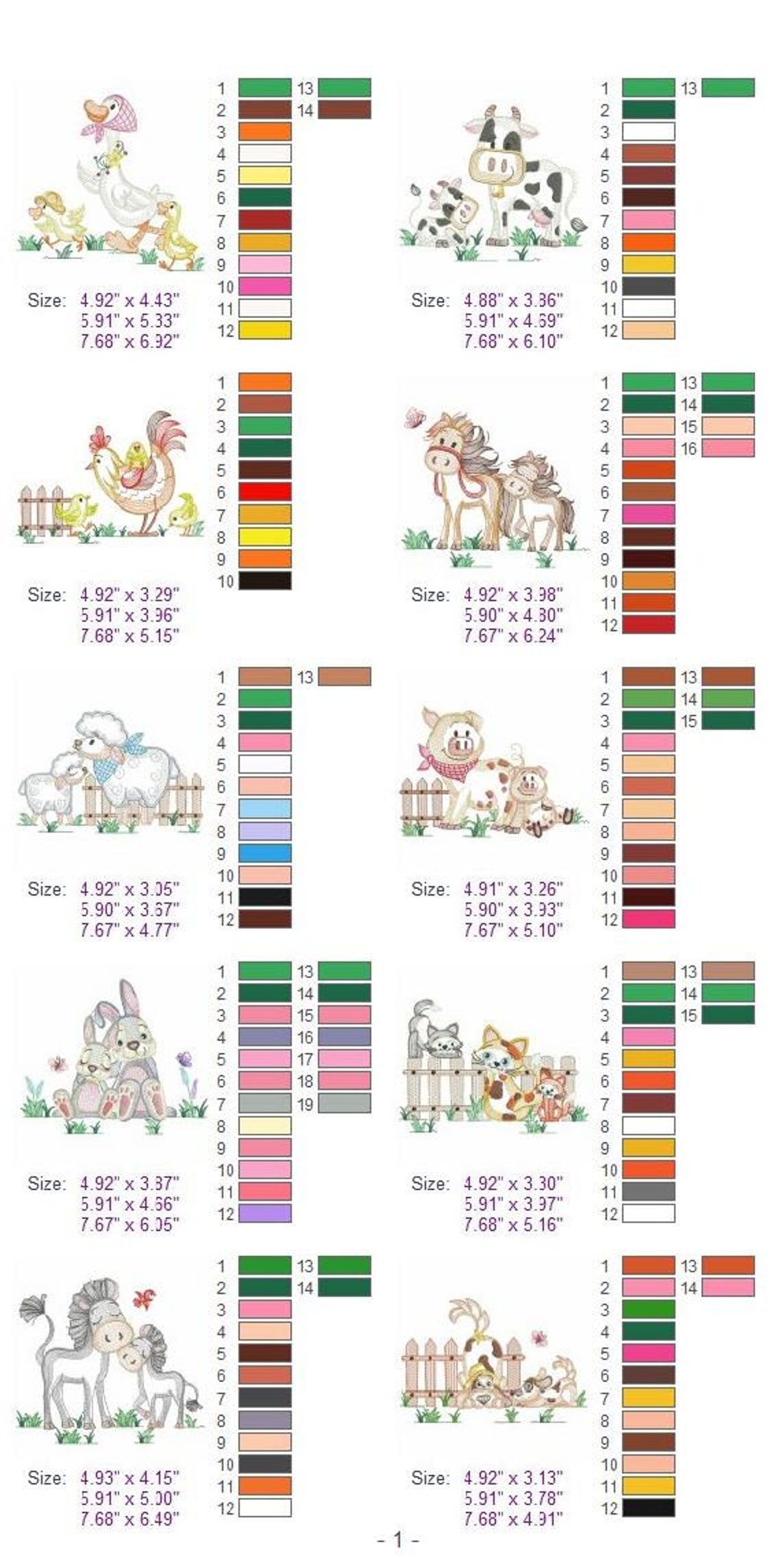 On the Farm Machine Embroidery Designs Pack Instant Download - Etsy