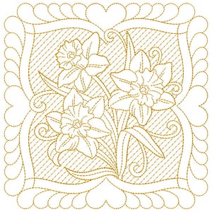 Trapunto Floral Quilt Machine Embroidery Designs Pack Instant Download ...