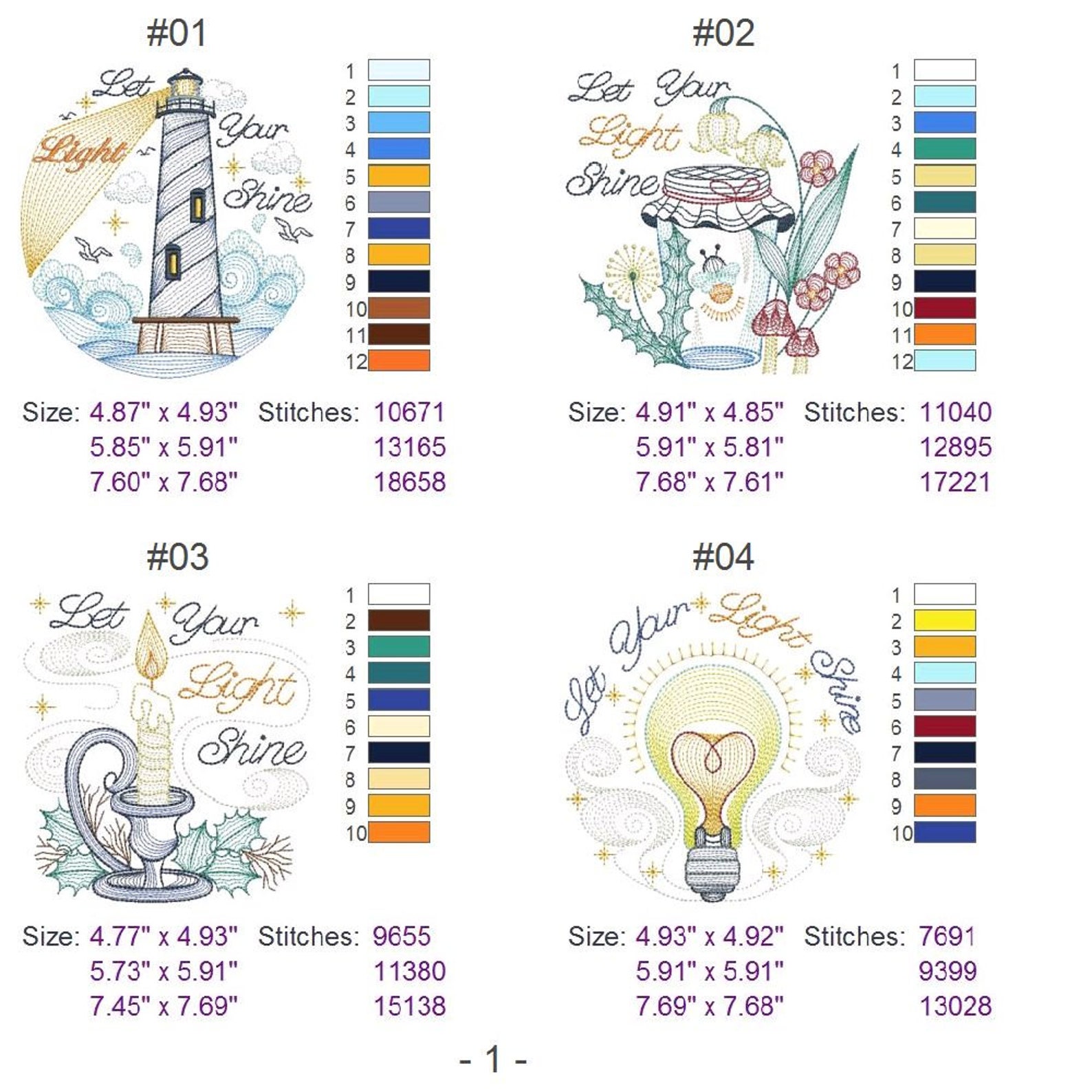 Let Your Light Shine Pack Machine Embroidery Designs Instant - Etsy