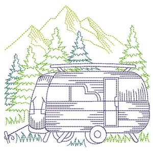 Vintage Camping Machine Embroidery Designs Pack Instant Download 4x4 ...