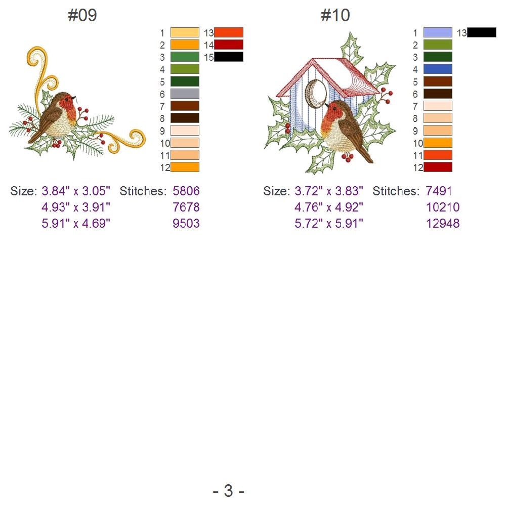 Christmas Robin Machine Embroidery Designs Instant Download - Etsy