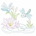 Vintage Pond Scene Machine Embroidery Designs Instant Download 4x4 5x5 ...