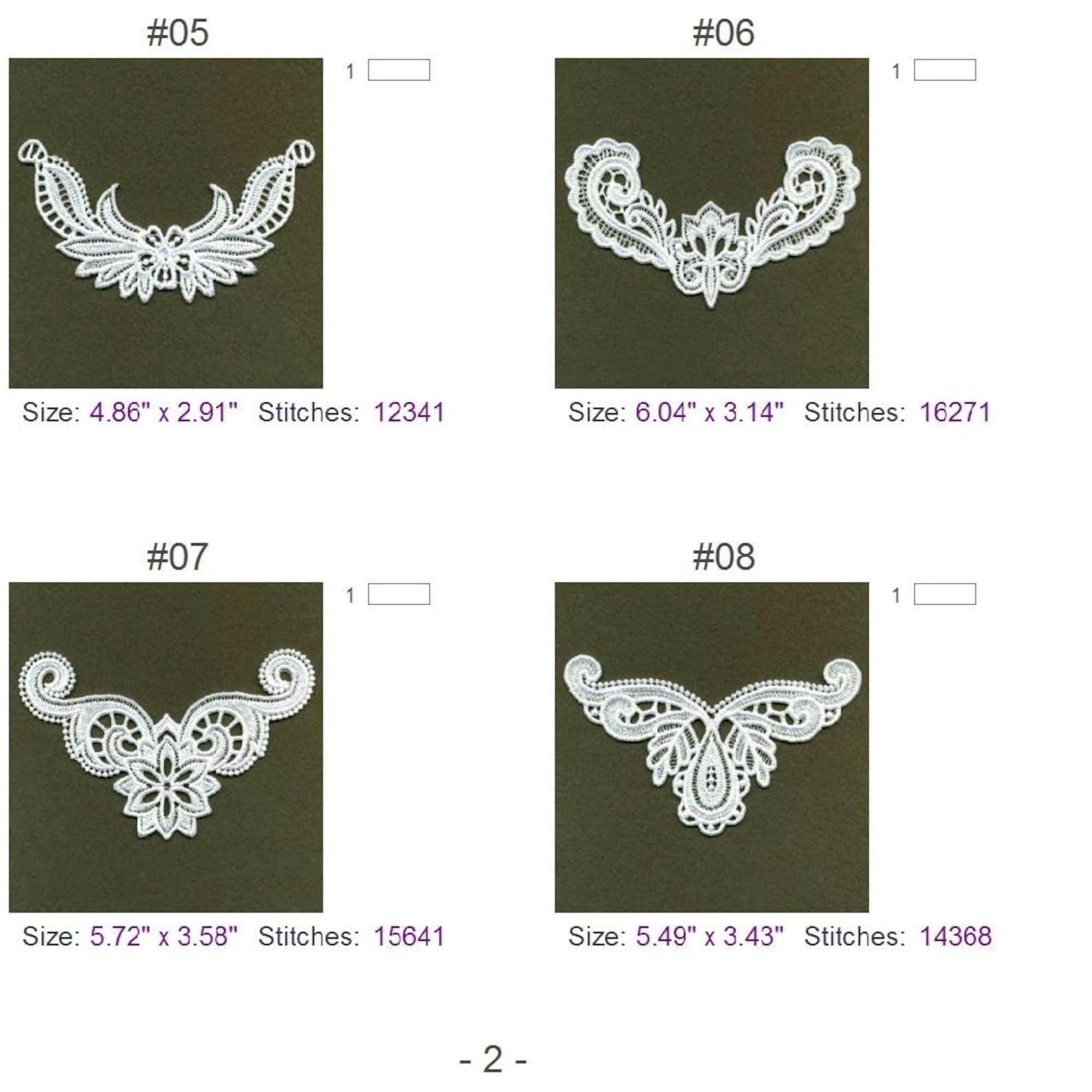 FSL Necklines Free Standing Lace Machine Embroidery Designs Instant ...