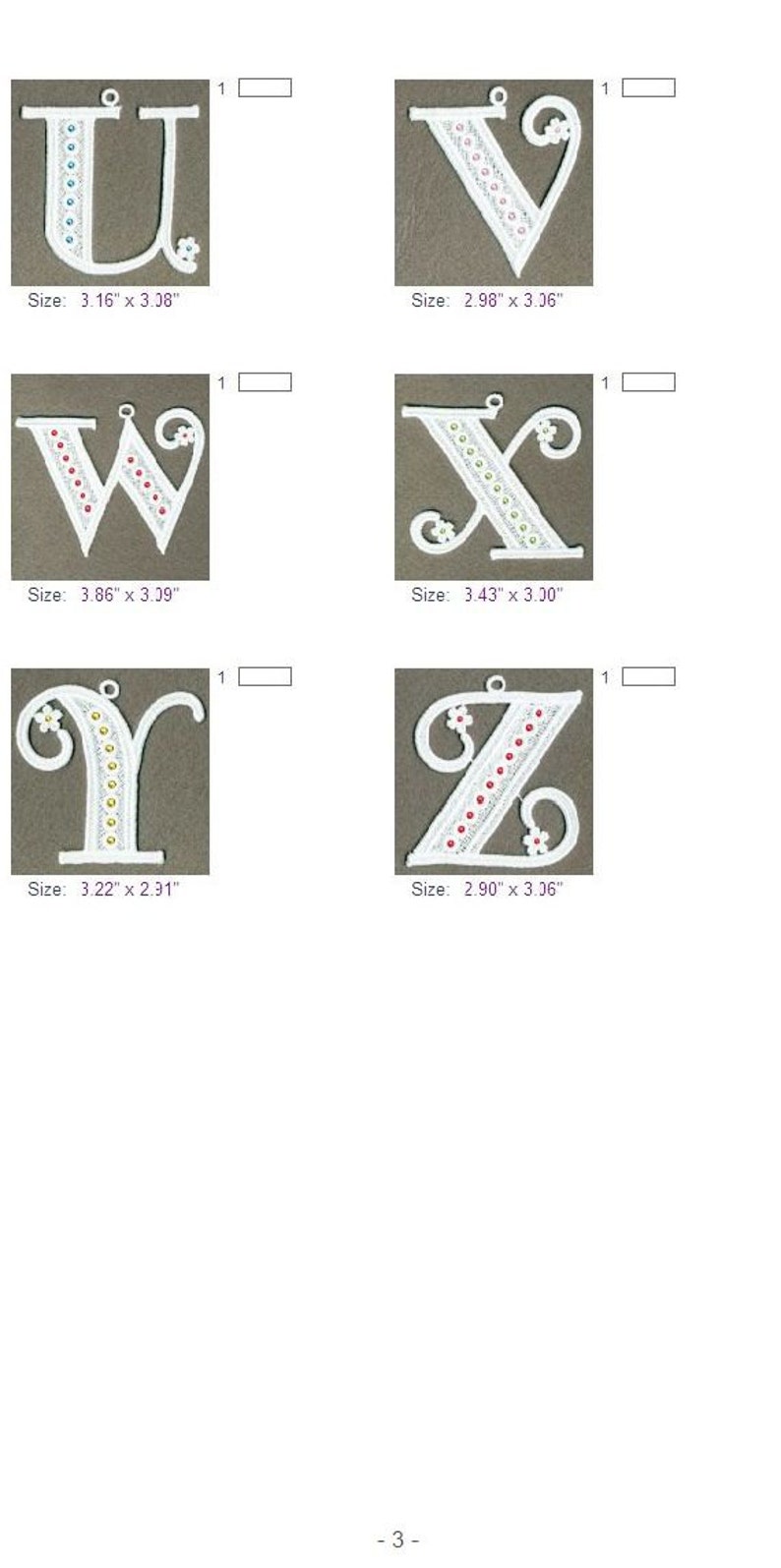 FSL Crystal Alphabets Upper Case Free Standing Lace Letters - Etsy