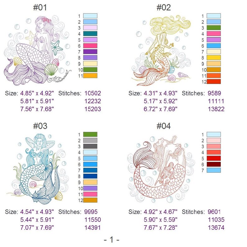 Vintage Mermaids Machine Embroidery Designs Pack Instant - Etsy