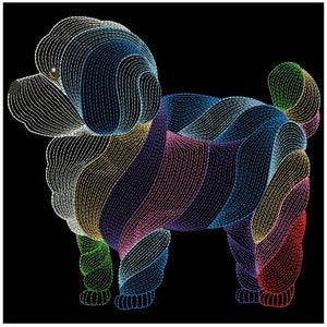 Rippled Dog Portraits Machine Embroidery Designs Instant Download 6x6 ...