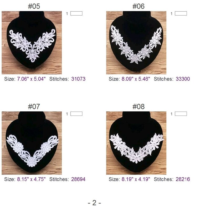 FSL Necklines Free Standing Lace Machine Embroidery Designs - Etsy