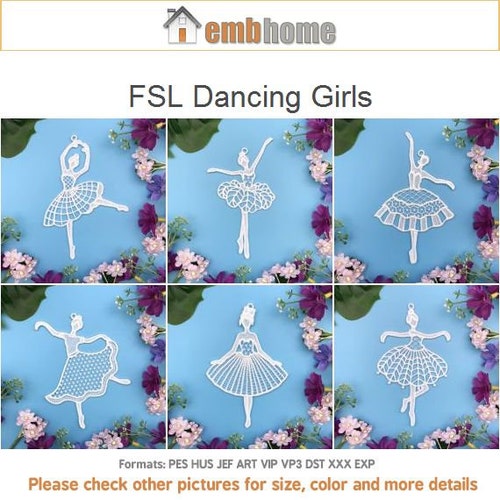 3D FSL Ballerina Free Standing Lace Machine Embroidery Designs - Etsy