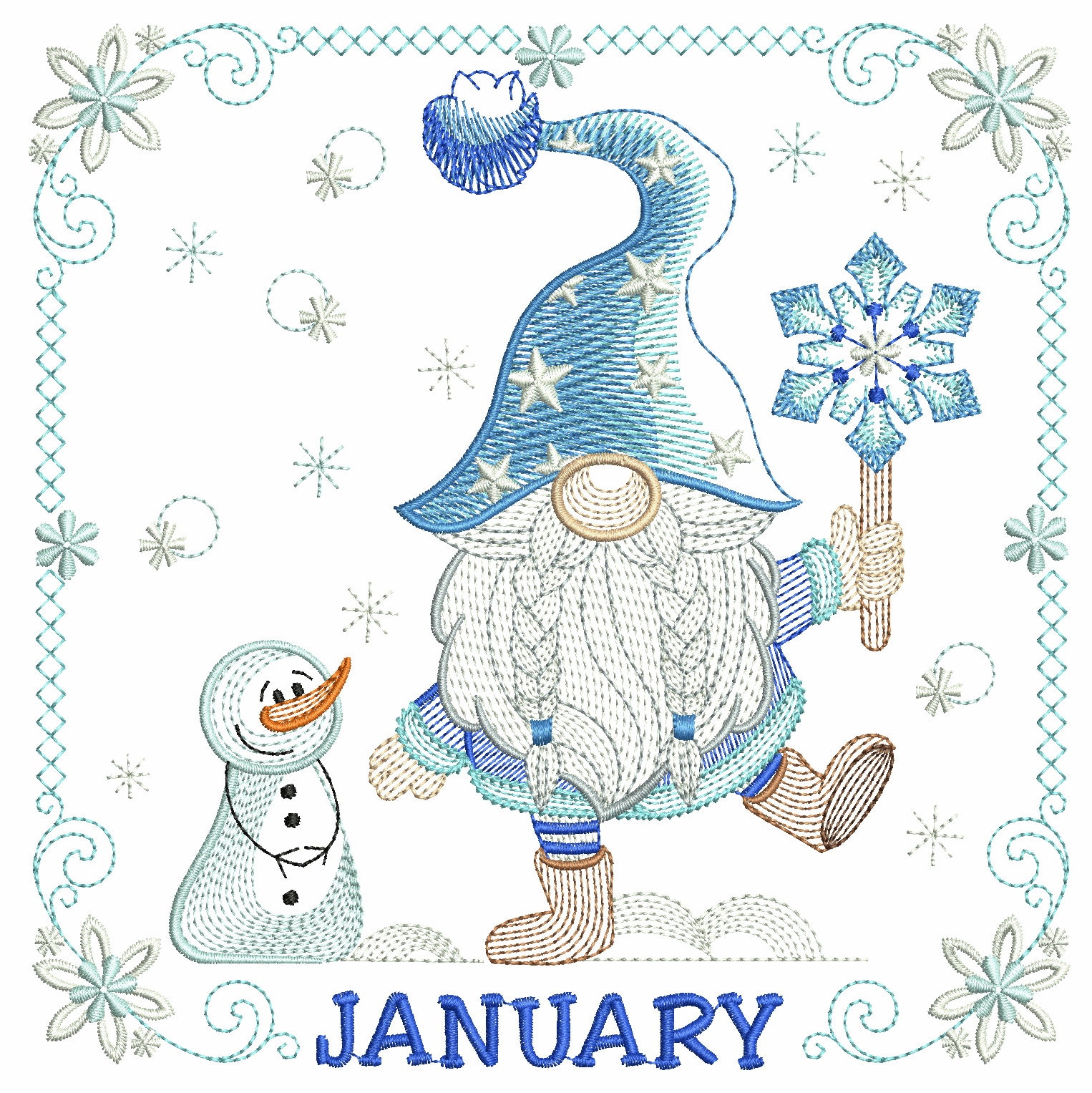 Months of the Year Gnome Embroidery Designs Instant Download - Etsy UK