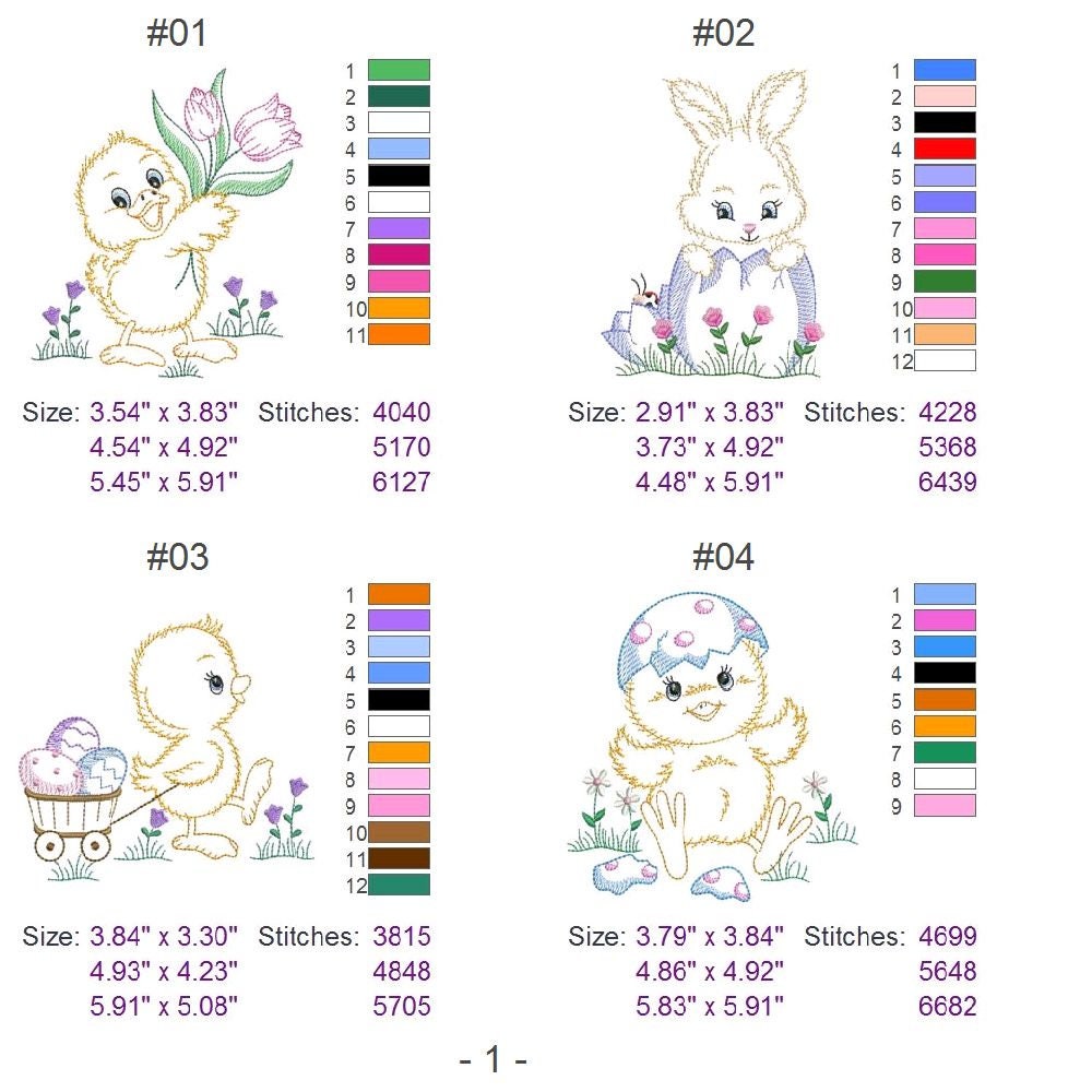 Vintage Easter Machine Embroidery Designs Pack Instant - Etsy