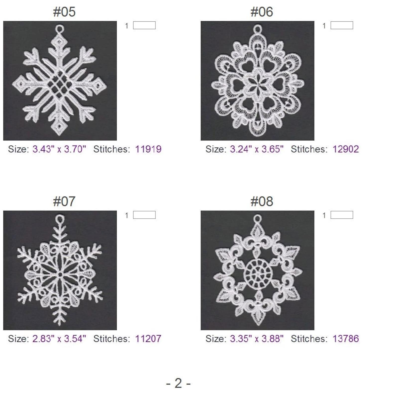 FSL Snowflakes Free Standing Lace Ornament Machine Embroidery - Etsy