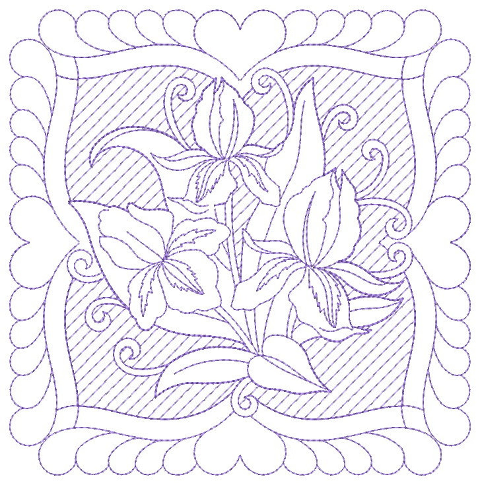 Trapunto Floral Quilt Machine Embroidery Designs Pack Instant Download ...