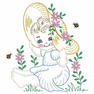 Vintage Child Machine Embroidery Designs Pack Instant Download 4x4 5x5 ...