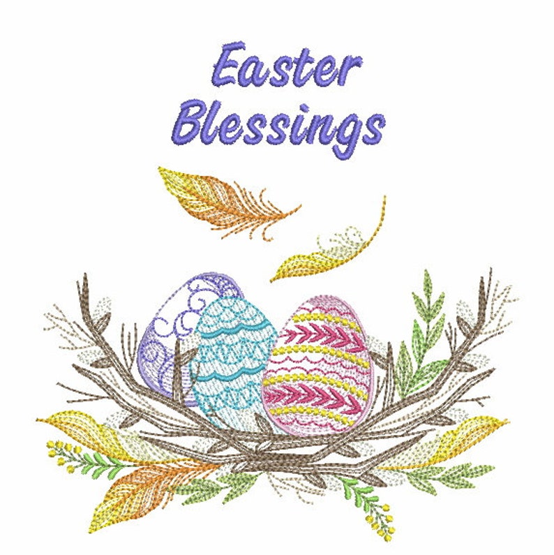 Happy Easter Machine Embroidery Designs Instant Download 5x5 6x6 8x8 ...