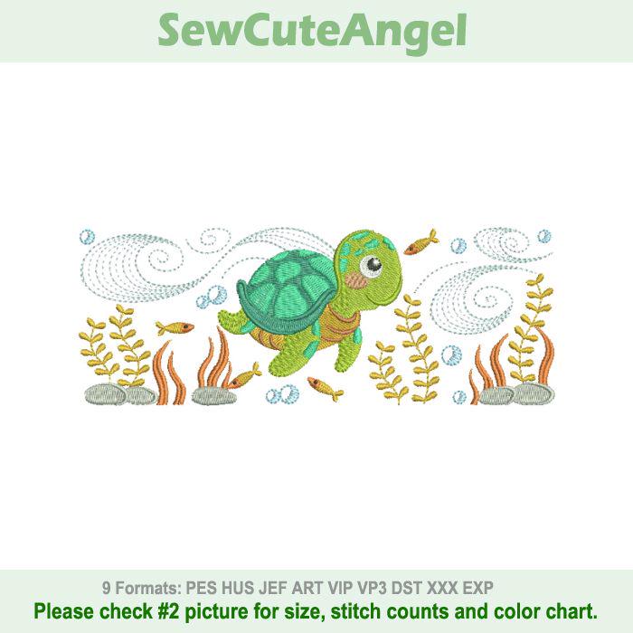 Sea Life Borders Machine Embroidery Designs Instant Download 5x7 Hoop ...