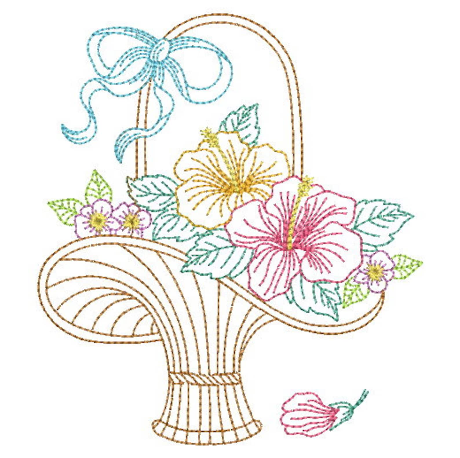 Vintage Floral Baskets Machine Embroidery Designs Pack Instant - Etsy
