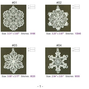 Organza Decorative Snowflakes- Machine Embroidery Designs Instant ...
