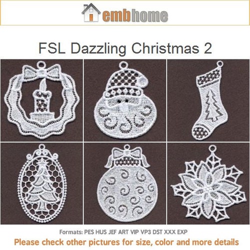 FSL Golden Christmas Free Standing Lace Machine Embroidery | Etsy