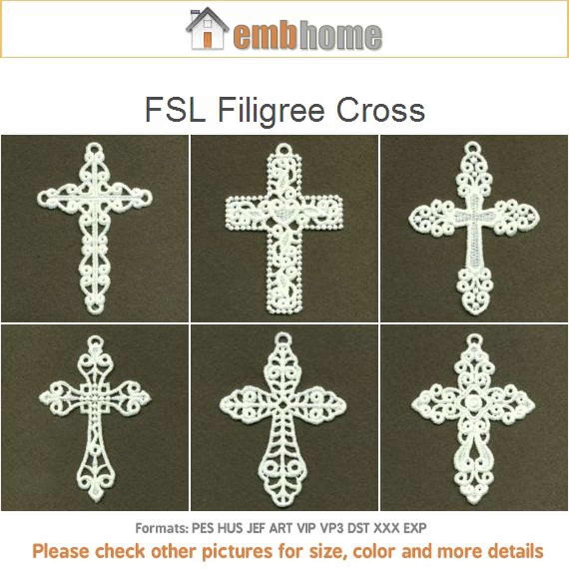 FSL Filigree Cross Free Standing Lace Ornaments Machine - Etsy