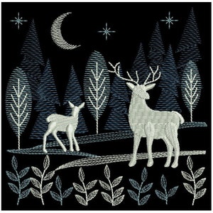 Winter Woodland Scene Machine Embroidery Designs Instant Download 4x4 ...