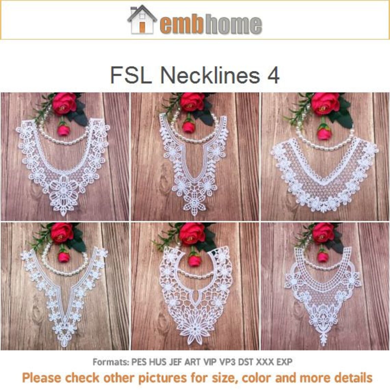 FSL Necklines Free Standing Lace Machine Embroidery Designs - Etsy