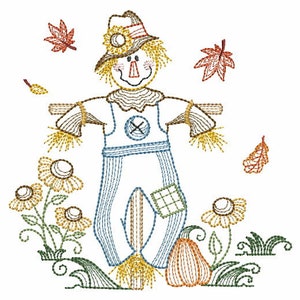Vintage Scarecrow Machine Embroidery Designs Instant Download 5x5 6x6 ...