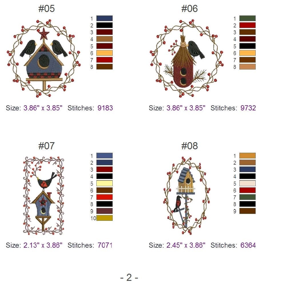 Country Crows Primitive Bird Machine Embroidery Designs Pack - Etsy