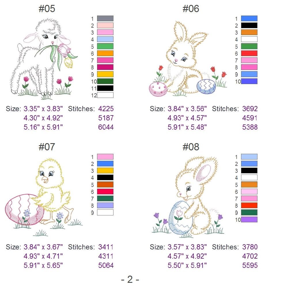 Vintage Easter Machine Embroidery Designs Pack Instant - Etsy