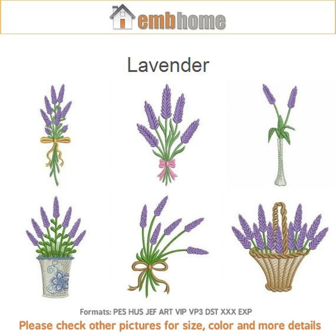 Lavender Flowers Machine Embroidery Designs Instant Download - Etsy