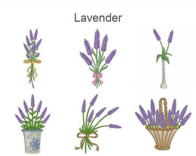 Lavender Flowers Machine Embroidery Designs Instant Download - Etsy