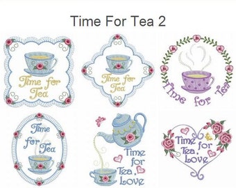 Teacup in Bloom Machine Embroidery Designs Pack Instant Download 4x4 ...