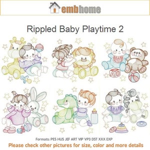 Rippled Baby Playtime Machine Embroidery Designs Pack Instant | Etsy