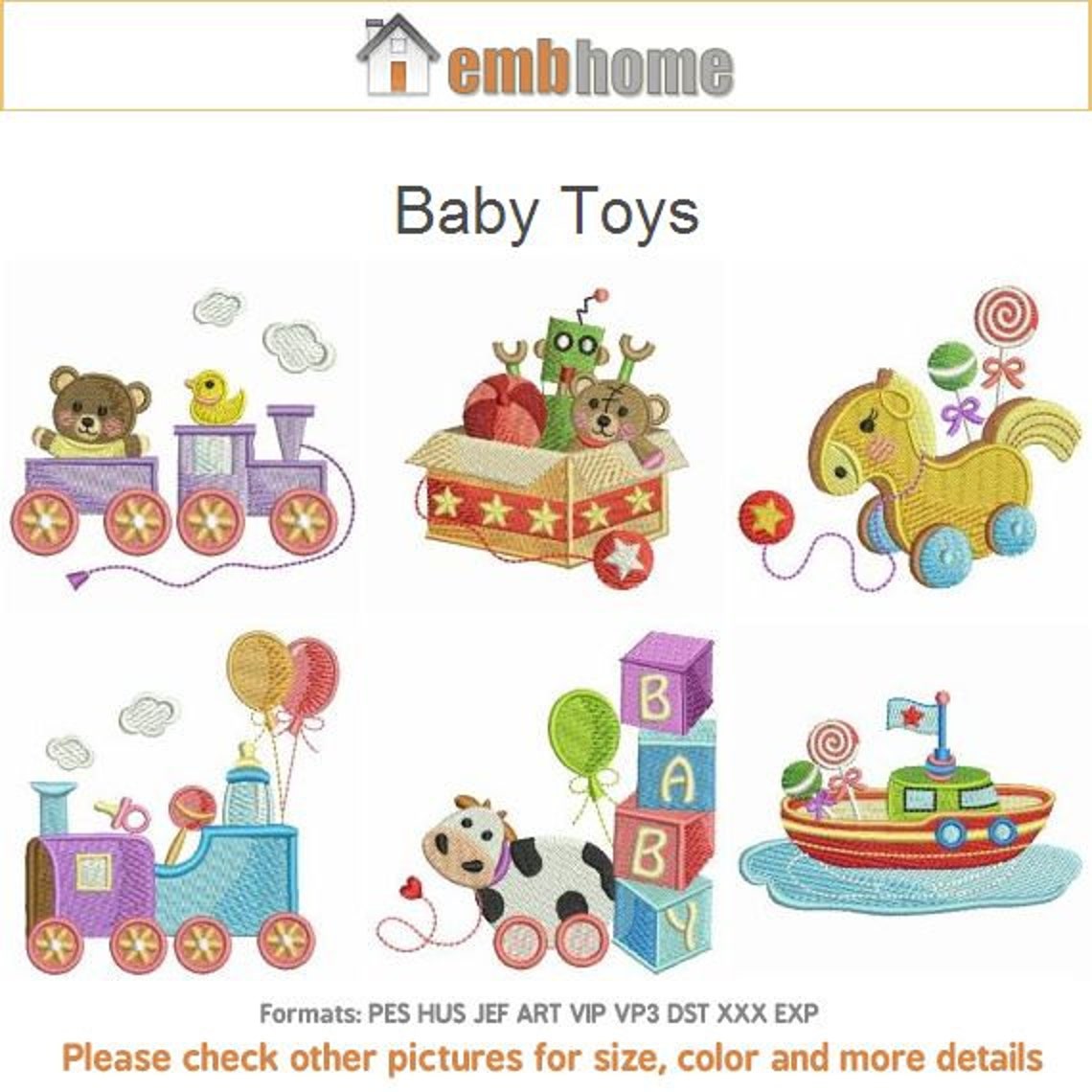 Baby Toys Machine Embroidery Designs Instant Download 4x4 Hoop | Etsy