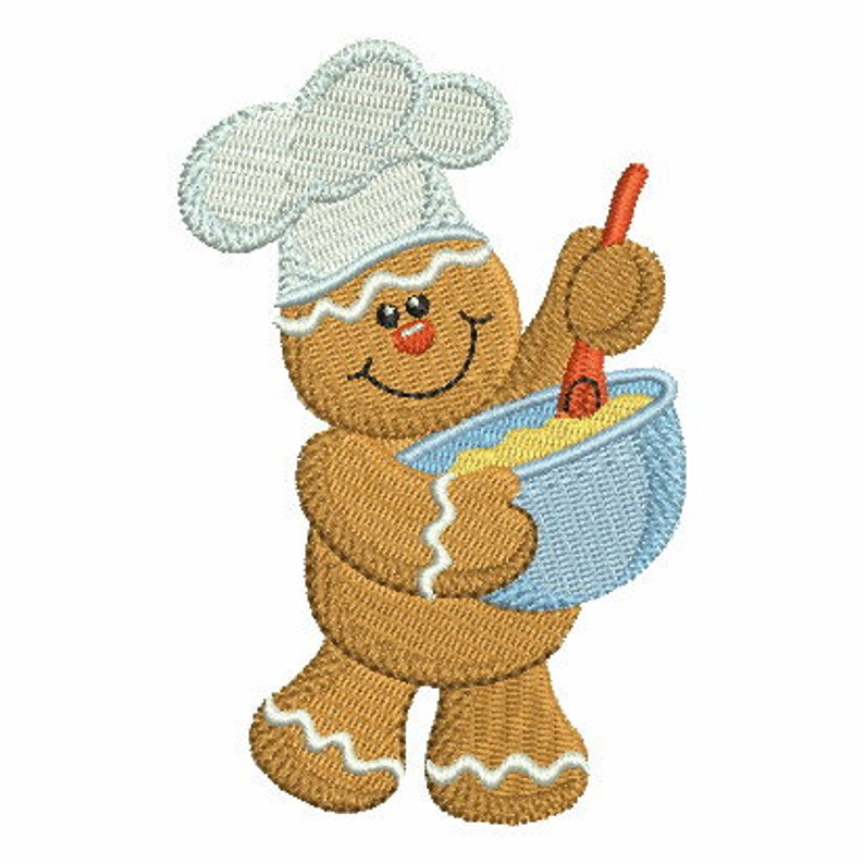 Ginger Chef Cook Christmas Machine Embroidery Designs Instant Download ...