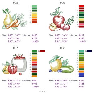 Fruit and Veggie Machine Embroidery Designs Pack Instant Download 4x4 ...